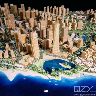 Mini Basswood Architectural Physical Model Aecom 1:500 Customized