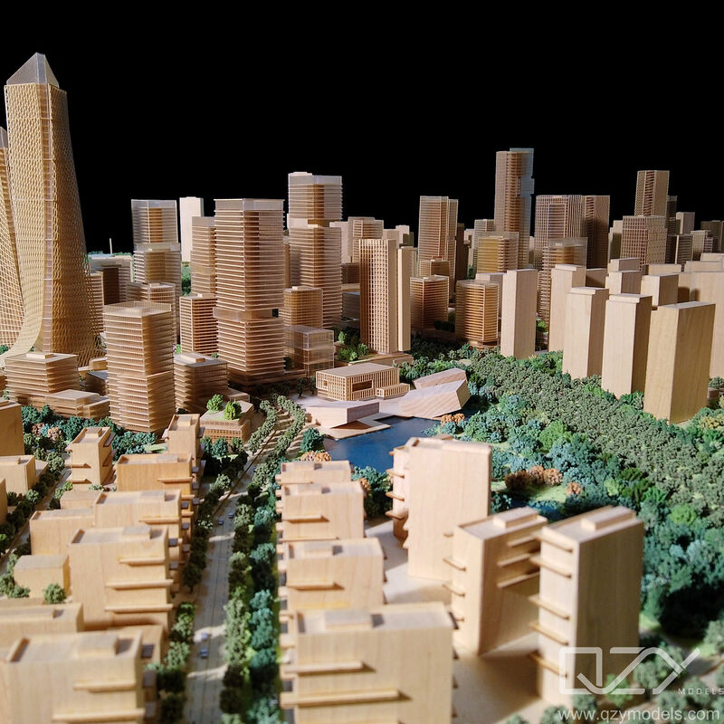 Mini Basswood Architectural Physical Model Aecom 1:500 Customized