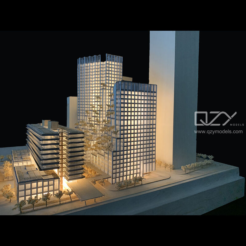 Electronics Headquarters Architecture Mini Models JKP 1:300 White Acrylic