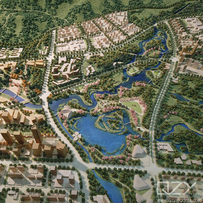Architecture Landscape City Planning Model Aecom 1/2500 Meixi Lake ...