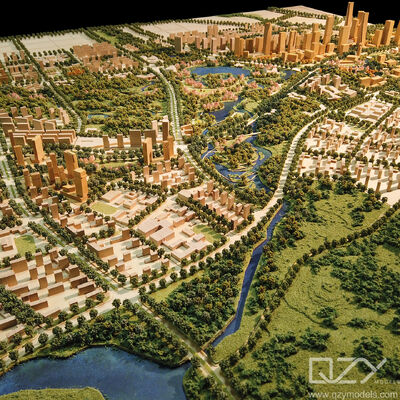 Architecture Landscape City Planning Model Aecom 1/2500 Meixi Lake ...