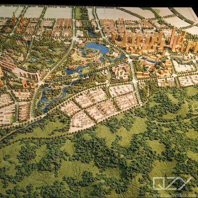 Architecture Landscape City Planning Model Aecom 1/2500 Meixi Lake ...