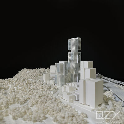 Concept Miniature Skyscraper Model Office Building Maquette Aedas 1:1000