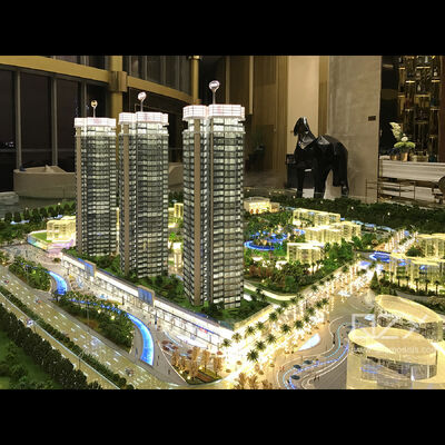 CNC Architectural Model Lighting 1/100 Kingkey Group