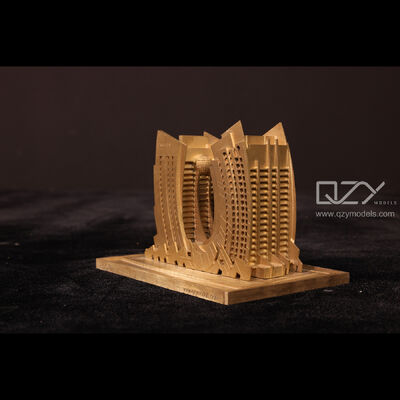 Abstract Architectural 1:1000 Scale Model CNC Brass Dubai Pagani