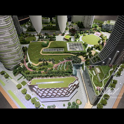 Laser Cut Architectural Landscape Model 1/300 Vancouver Oakridge West Bank