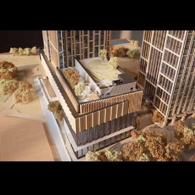 1/300 River Park Residencial Model With Electroplating Handmade 3D Printing