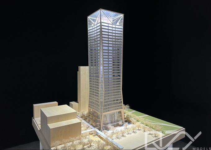 Wooden Miniature Skyscraper Model Qianhai Office Building Project