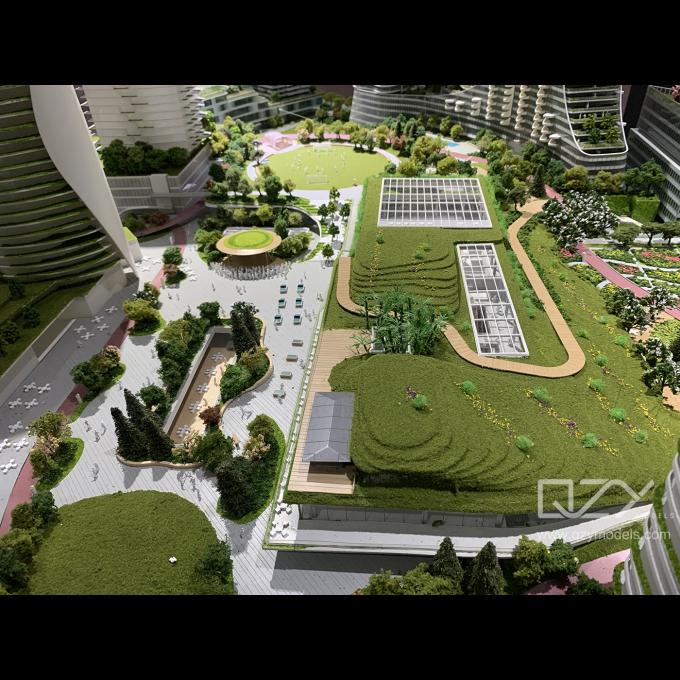 Laser Cut Architectural Landscape Model 1/300 Vancouver Oakridge West Bank